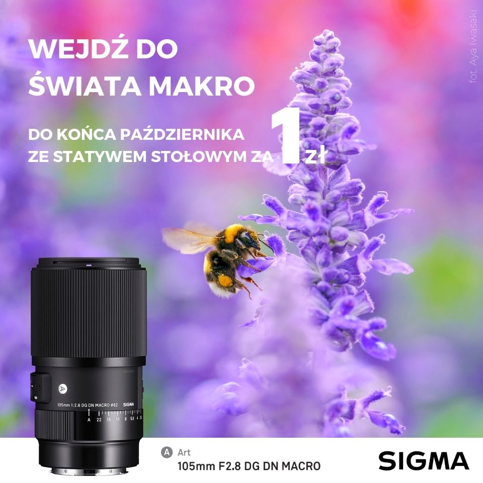 Obiektyw SIGMA 105mm F2.8 DG DN MACRO ze statywem stołowym SLIK MINI ...
